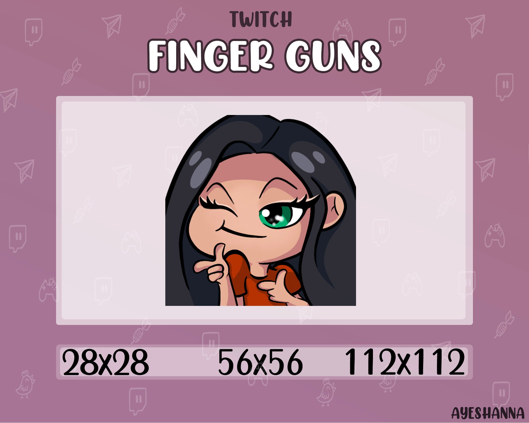 Twitch Emote Finger Guns/smirk - Etsy