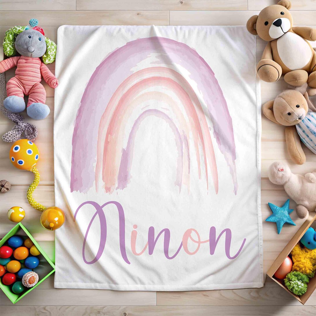 Ninon Rainbow Child Blanket, Purple and Pink customizable - Etsy