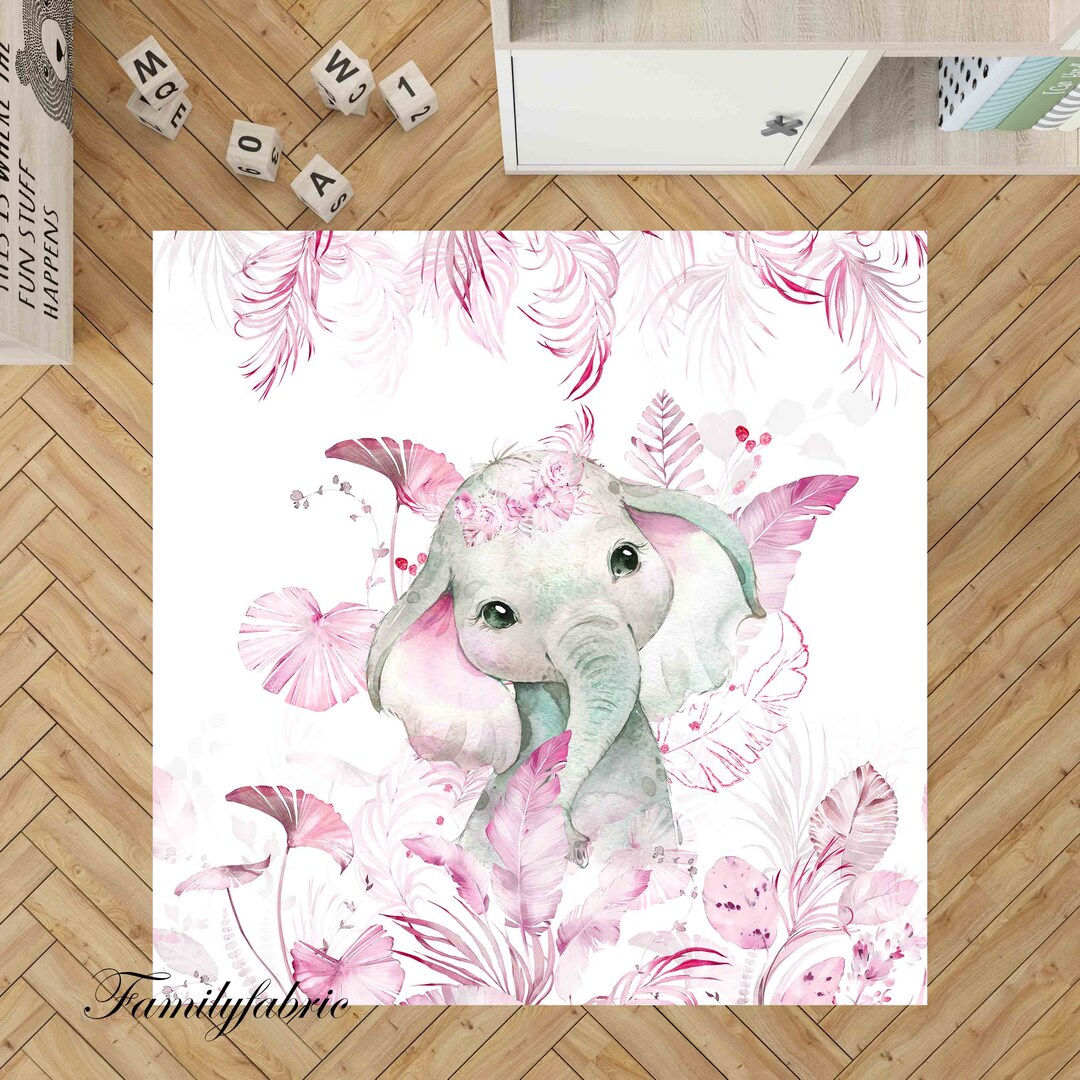 Multi-size Square Panel Made in France Romantic Pink Fuchsia Elephant ...