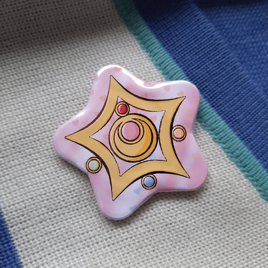 Magical Pink Girl Star Shaped Button Badge Pin, Pinback, Lapel Pin ...