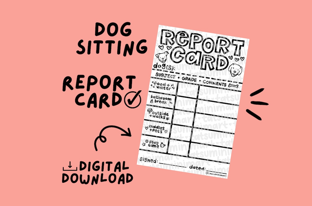 Dog Sitting Report Card | Dogsitter Notes Template | Rover Wag Apps ...