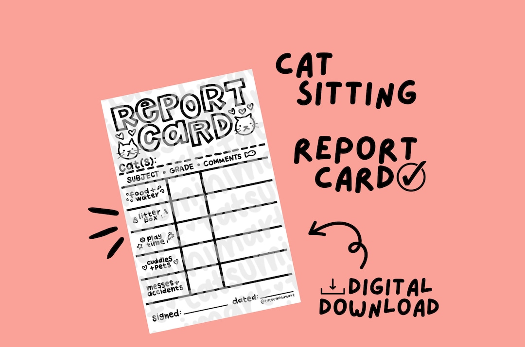 Cat Sitting Report Card | Catsitter Notes Template | Rover Meowtel Apps ...