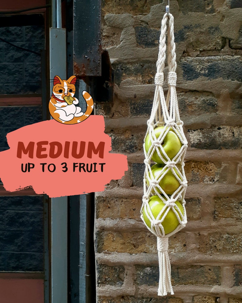 Hanging Produce Storage | Macrame Fruit Veggie Hammock | Vegetable Bag ...