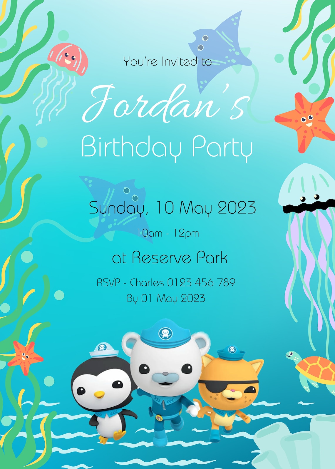 Octonauts Birthday Invitation Digital Etsy