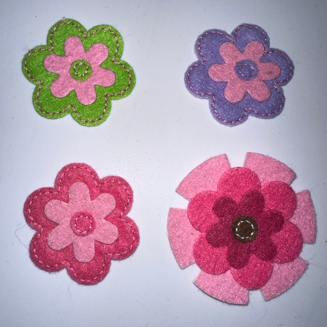 Embellished Felt Iron on Heat Press Applique Flower Floral Patch - Etsy