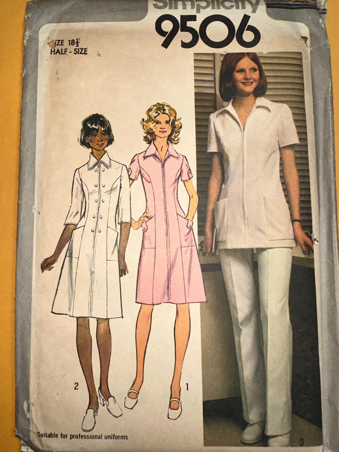Vintage 70's 80's Sewing Pattern Simplicity 9506 Dress or Tunic & Pants ...
