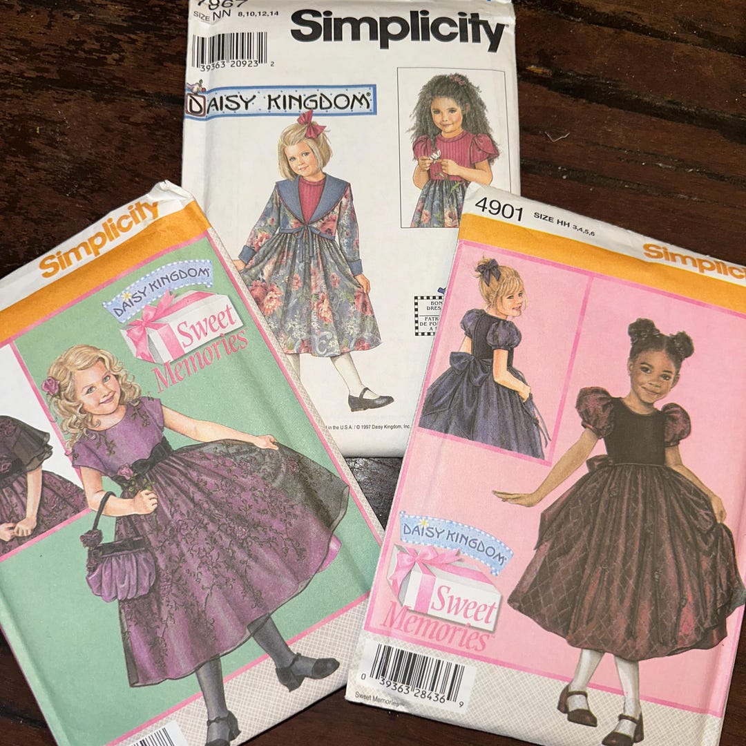 Vintage 90's Y2K Sewing Pattern Simplicity 4901 4448 7867 Girls' Childs ...