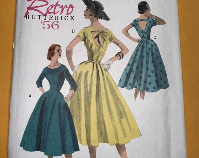 Vintage Sewing Pattern Butterick B5605 Retro 1956 Misses Classic 50's ...