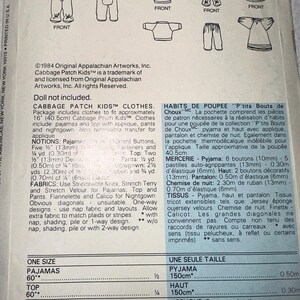 Vintage Sewing Pattern - Butterick 6507 Clothes for Your Cabbage Patch ...
