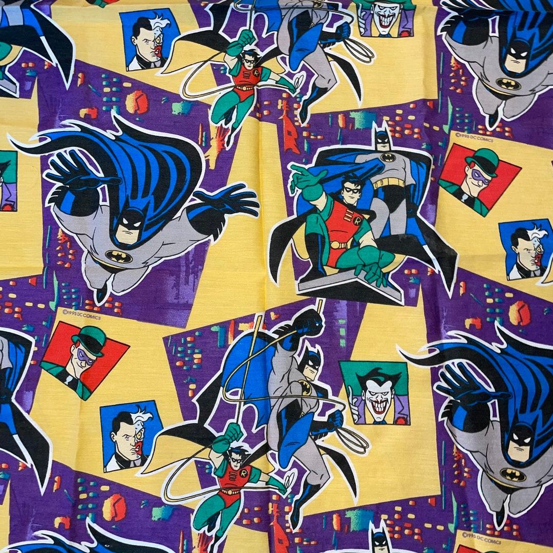 Partial DC Comics 1995 Batman Caped Crusader Gotham City Bedsheet to ...
