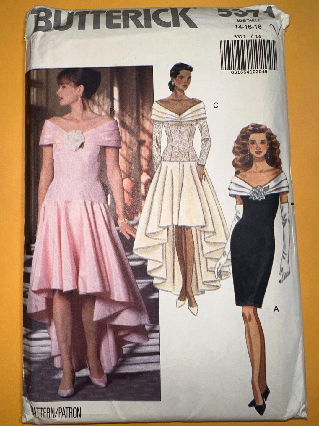 Vintage Sewing Pattern Butterick 5371 Misses' Size 14-18 off Shoulder ...