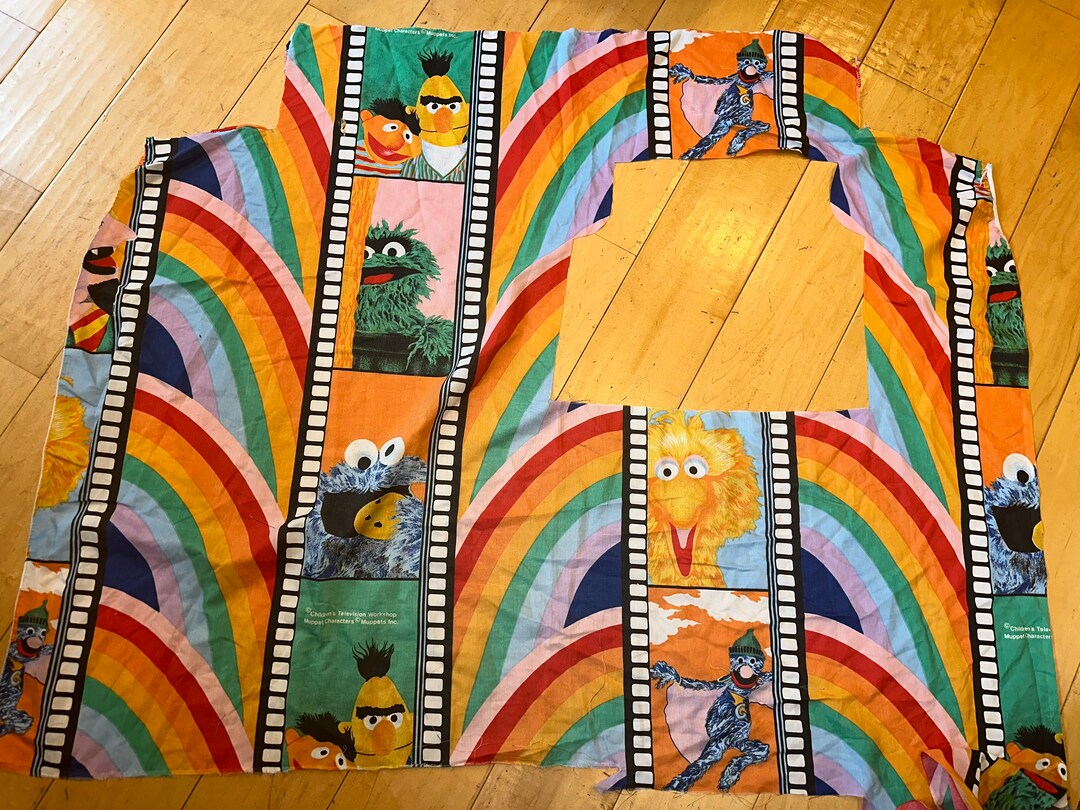 70s Vintage Sesame Street Bed Sheet – Upcycle Fabric - Etsy