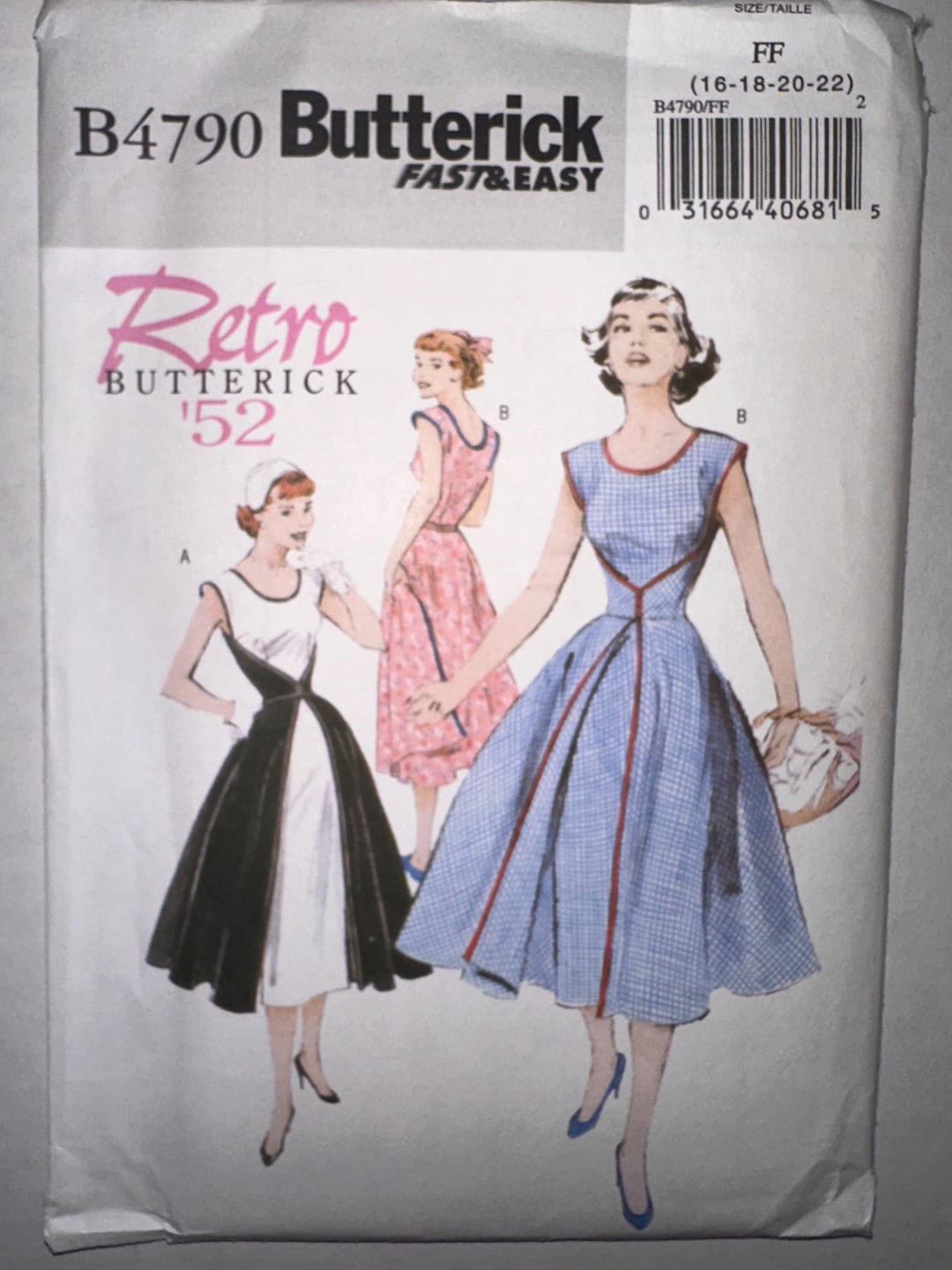 Very Easy Sewing Pattern Butterick B4790 Retro 1952 Misses Wrap Dress ...