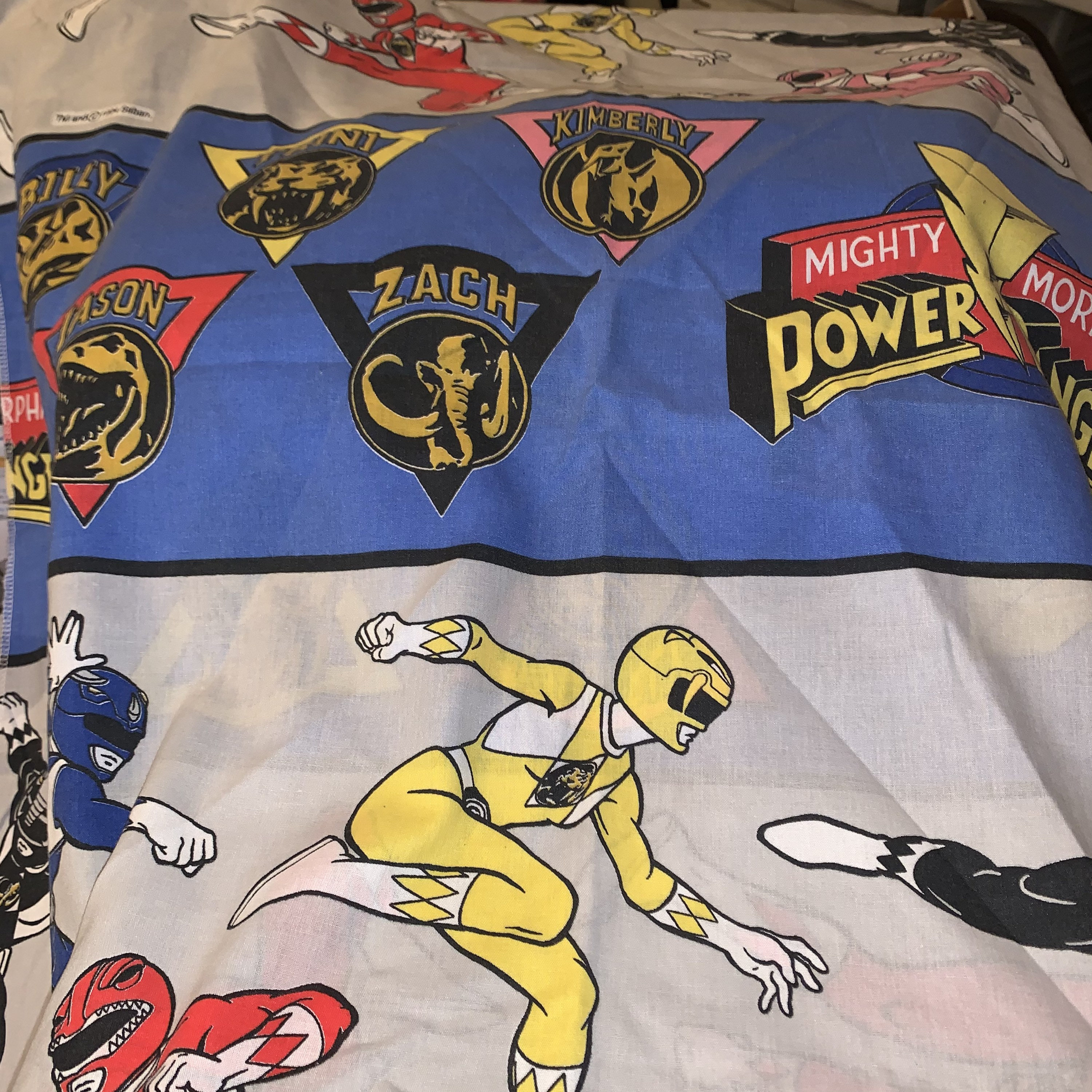 Sheets & Pillowcases Vintage 90's Power Rangers Flat Sheet Mighty ...