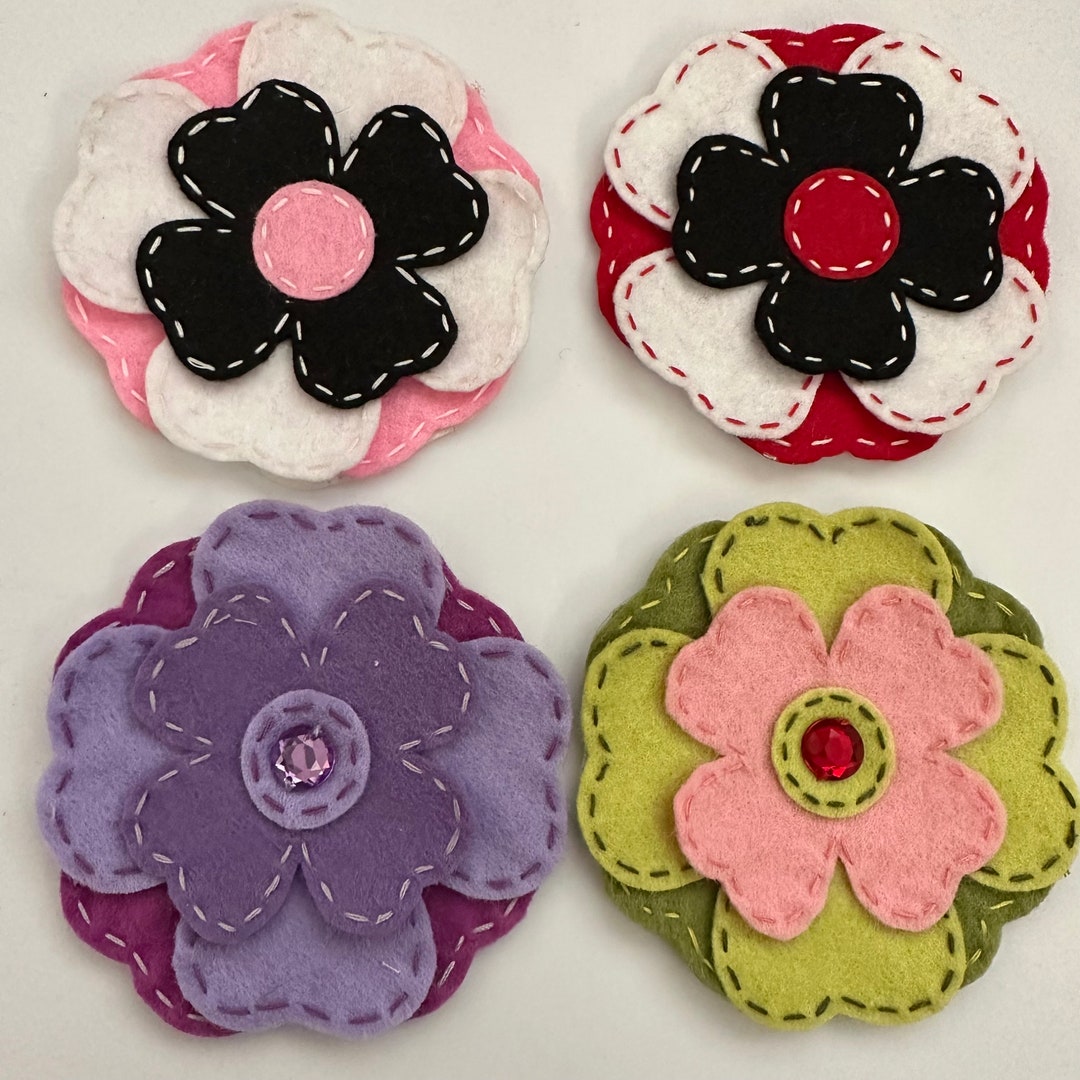 Felt Iron on Heat Press Applique Patch Embellishment - Flower Floral 3. ...