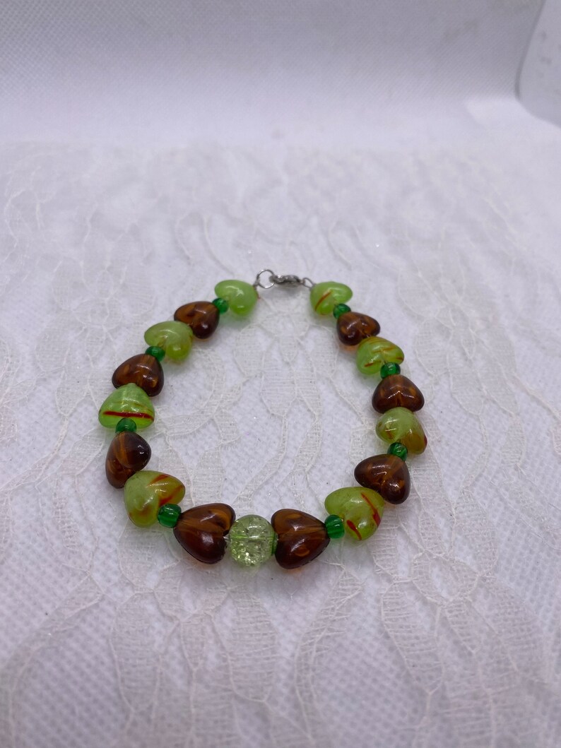 Beaded Heart Bracelet - Etsy