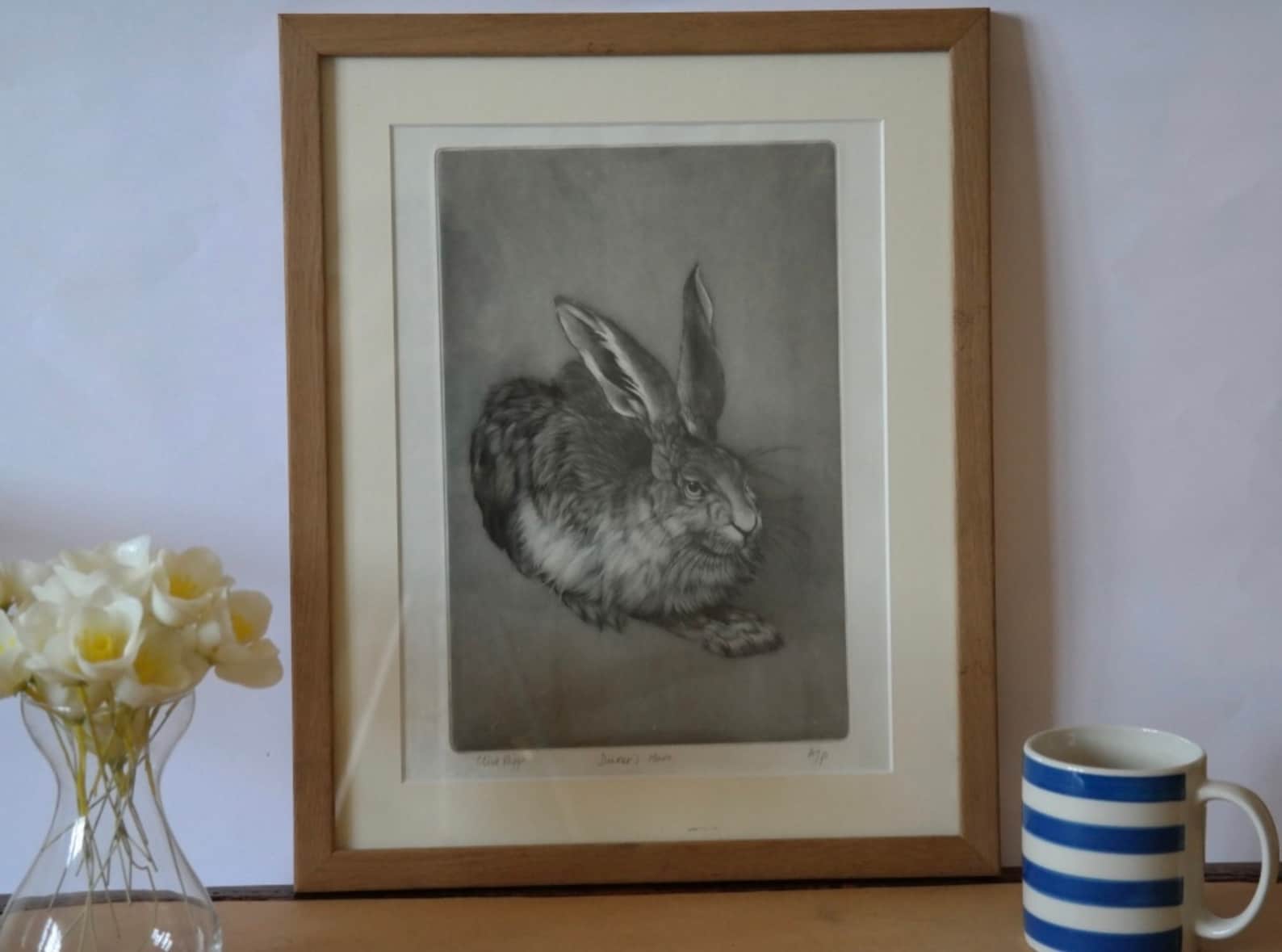 Durer's Hare- Hand Printed Etching/ Engraving of a Hare Printed in ...
