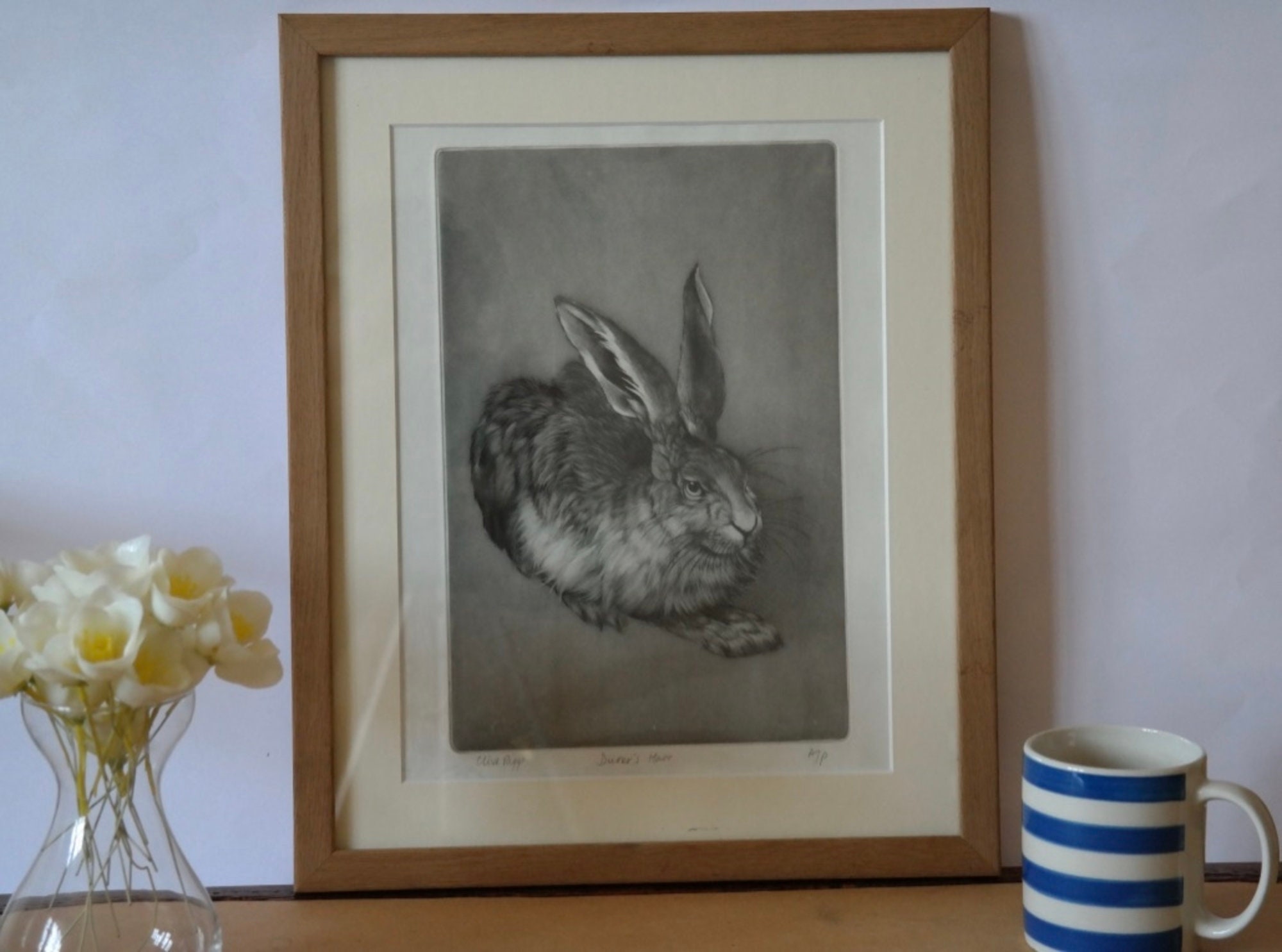 Durer's Hare- Hand Printed Etching/ Engraving of a Hare Printed in ...