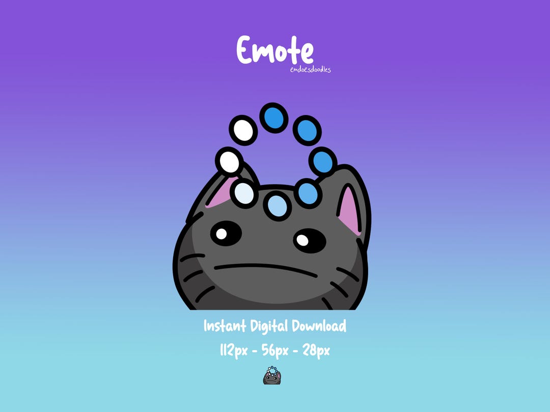 Buffering Cat Confused Funny Digital Emote for Twitch/discord Chats ...