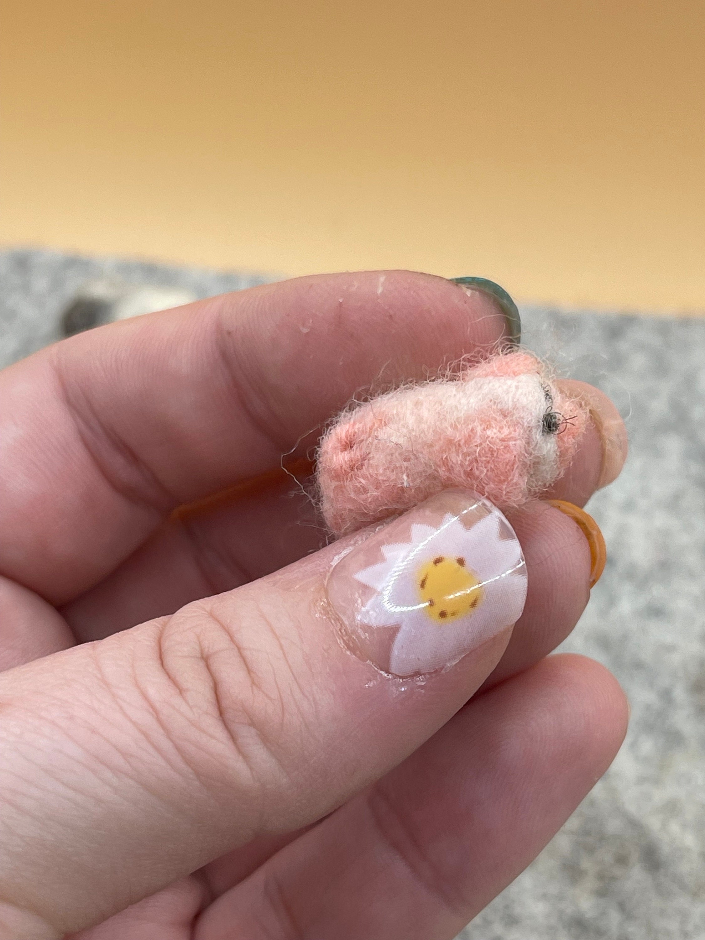 Miniature Needle Felted Pig Tiny Stuffed Animal Non-candy Easter Egg ...