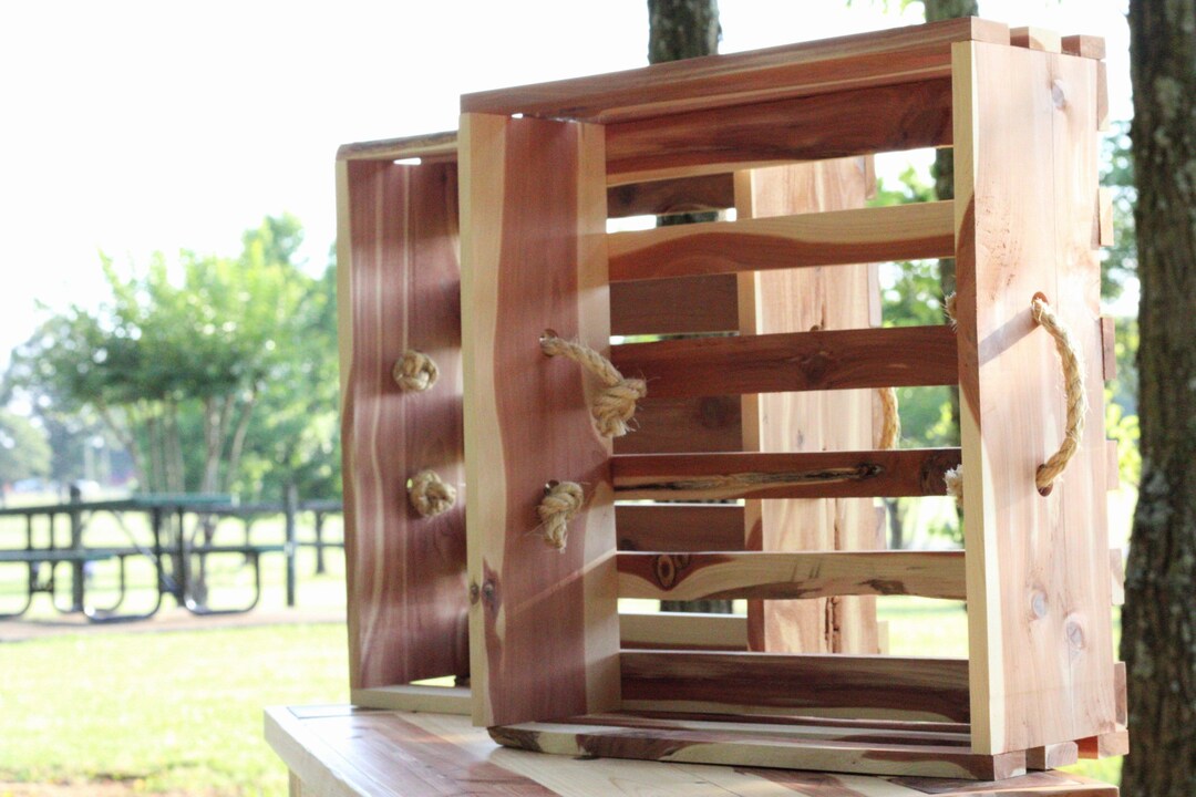 Large Cedar Crate I Cedar Crate Storage Box Organizer I Farmhouse Style ...