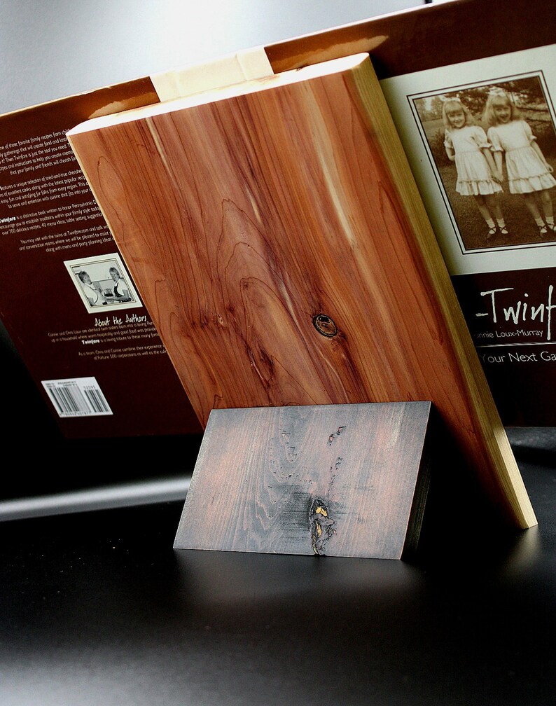 Cedar Cookbook Stand – Solid Wood Recipe Display – Modern Kitchen Decor ...