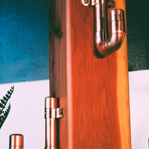 Rustic Cedar Mug Tree Holder With Copper Hooks I Kitchen Counter ...