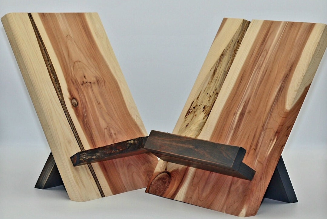 Handcrafted Cedar Cookbook Display I Kitchen Cookbook Stand I Chef Gift ...