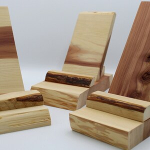 Rustic Cedar Phone Stand I Handmade Cell Phone Holder I Desk Accessory ...