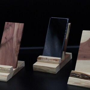 Rustic Cedar Phone Stand I Handmade Cell Phone Holder I Desk Accessory ...