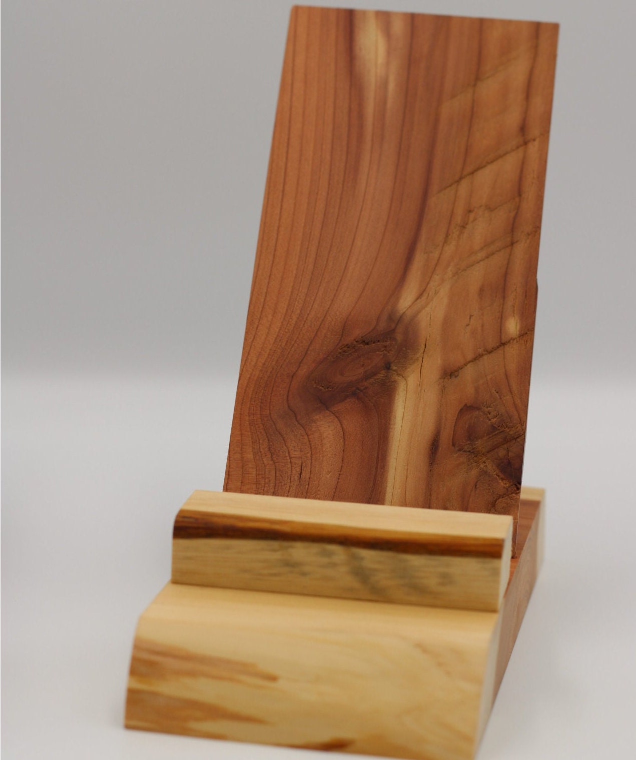 Rustic Cedar Phone Stand I Handmade Cell Phone Holder I Desk Accessory ...