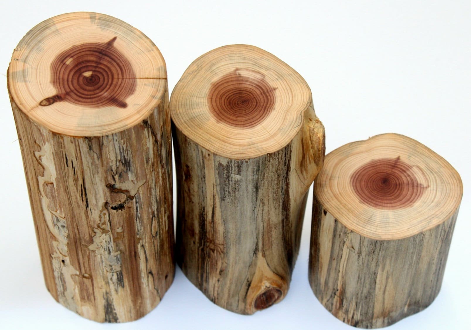 Set of (3) Cedar Wood Elevating Blocks I Natural Wood Display Stand I ...