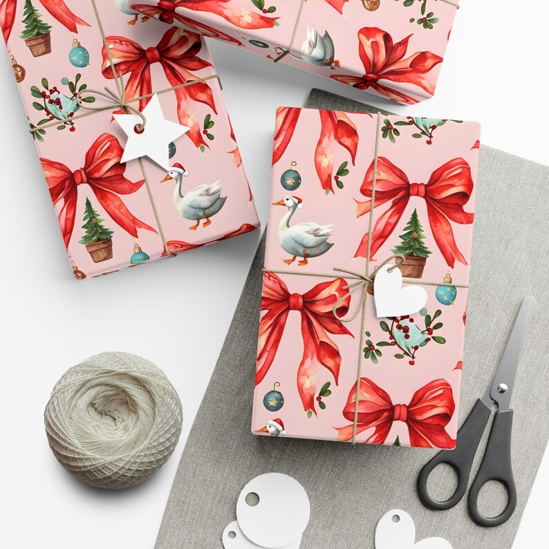 Wrapping Papers, Christmas Goose Holiday Season Gift Wrap Roll, Cute ...