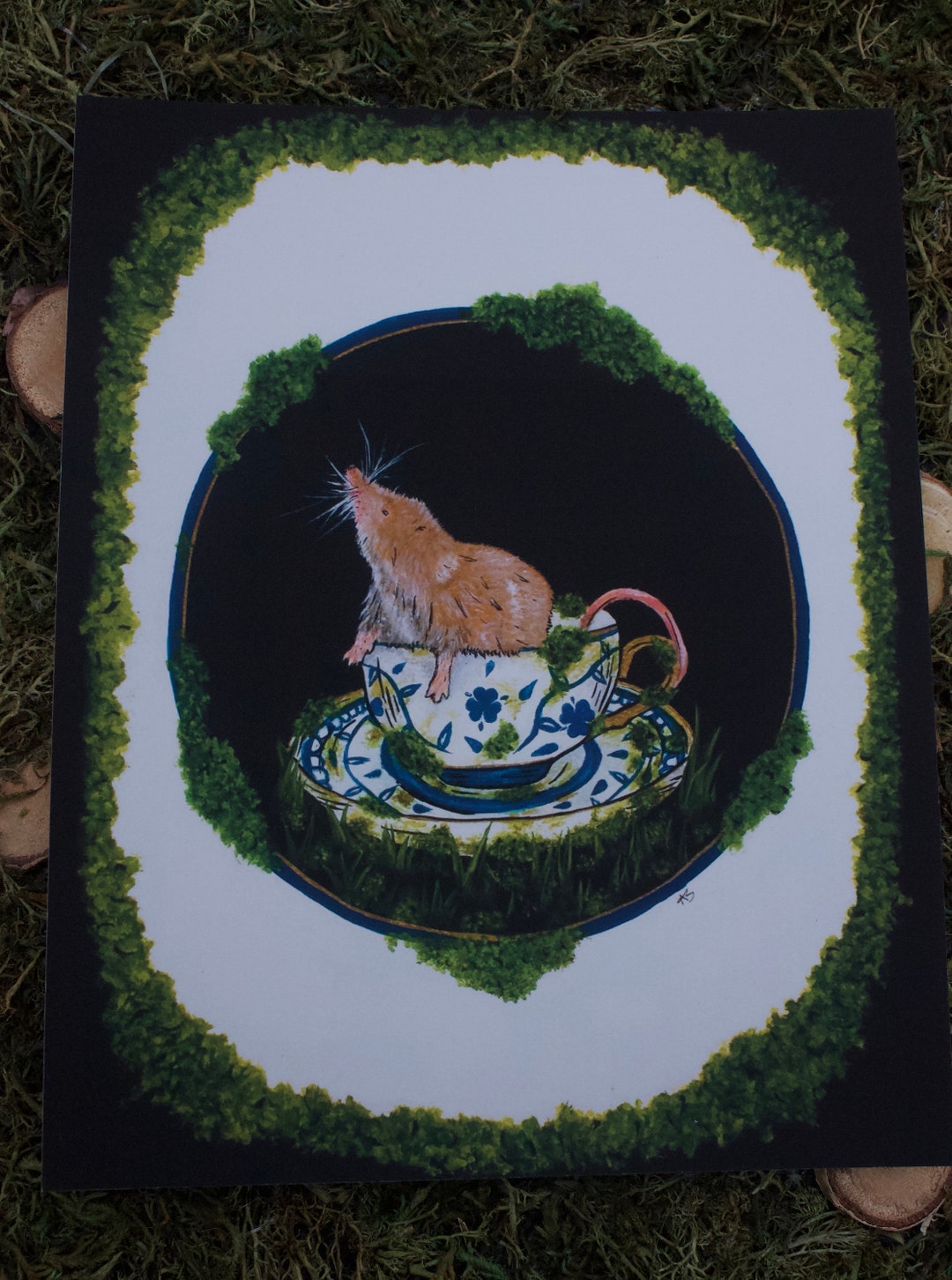 Mossy Teacup Shrew Giclee Art Print Original Art - Etsy
