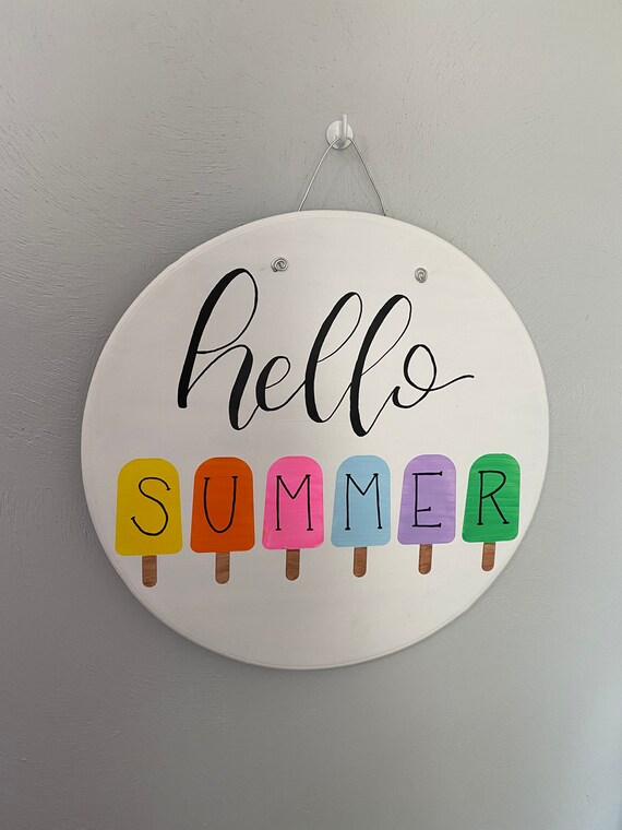 Coloré Bonjour cintre de porte popsicle dété pour votre - Etsy France