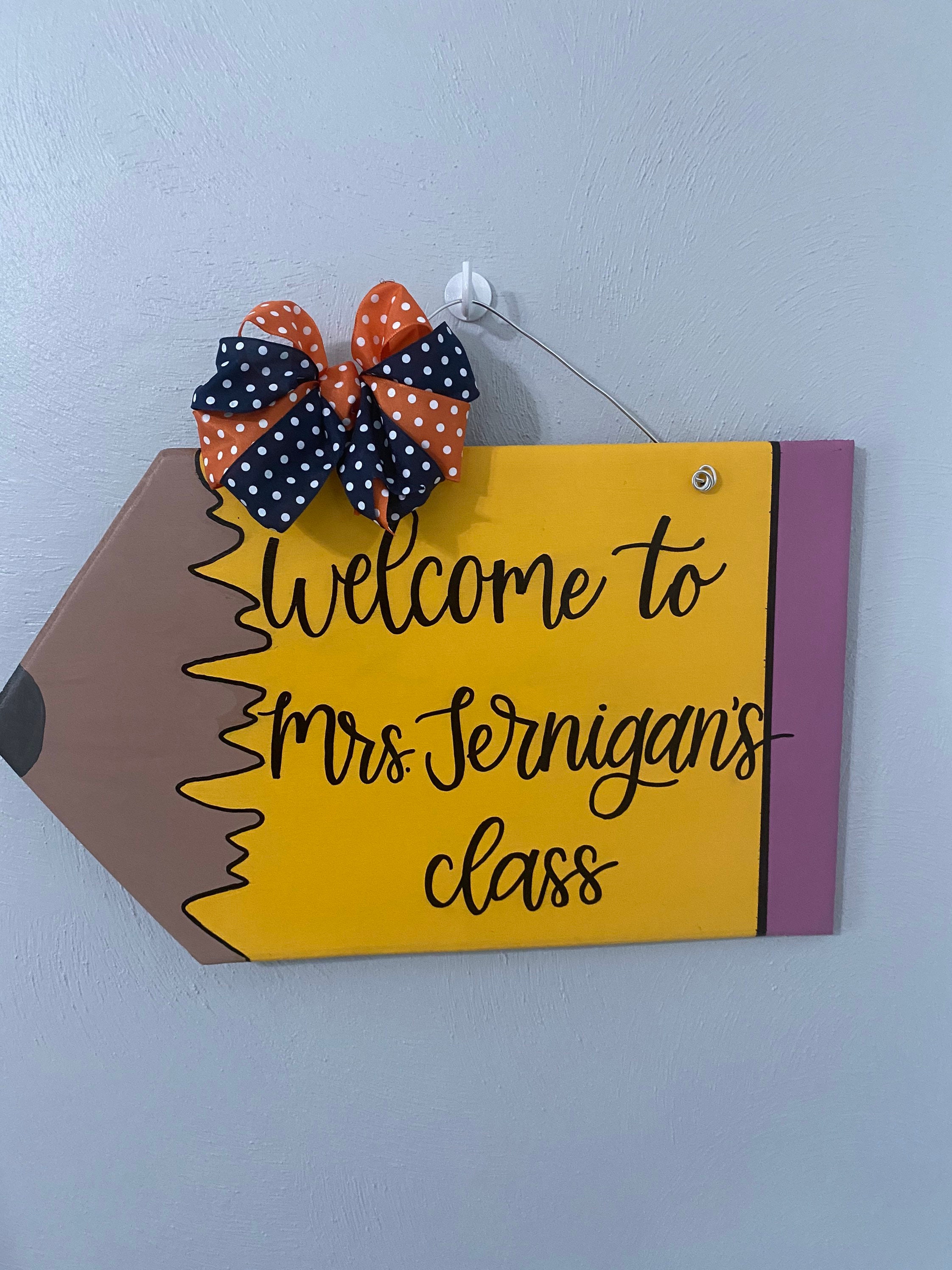 Pencil Classroom Sign Personalized Teacher Gift Teacher - Etsy