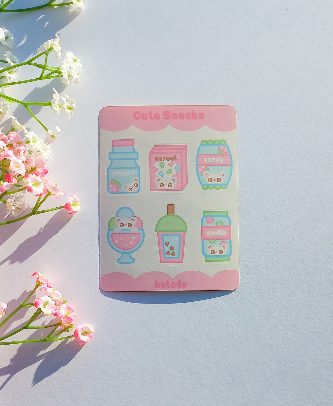 Cute Snacks Sticker Sheet Cute Stickers Kawaii Stationery - Etsy