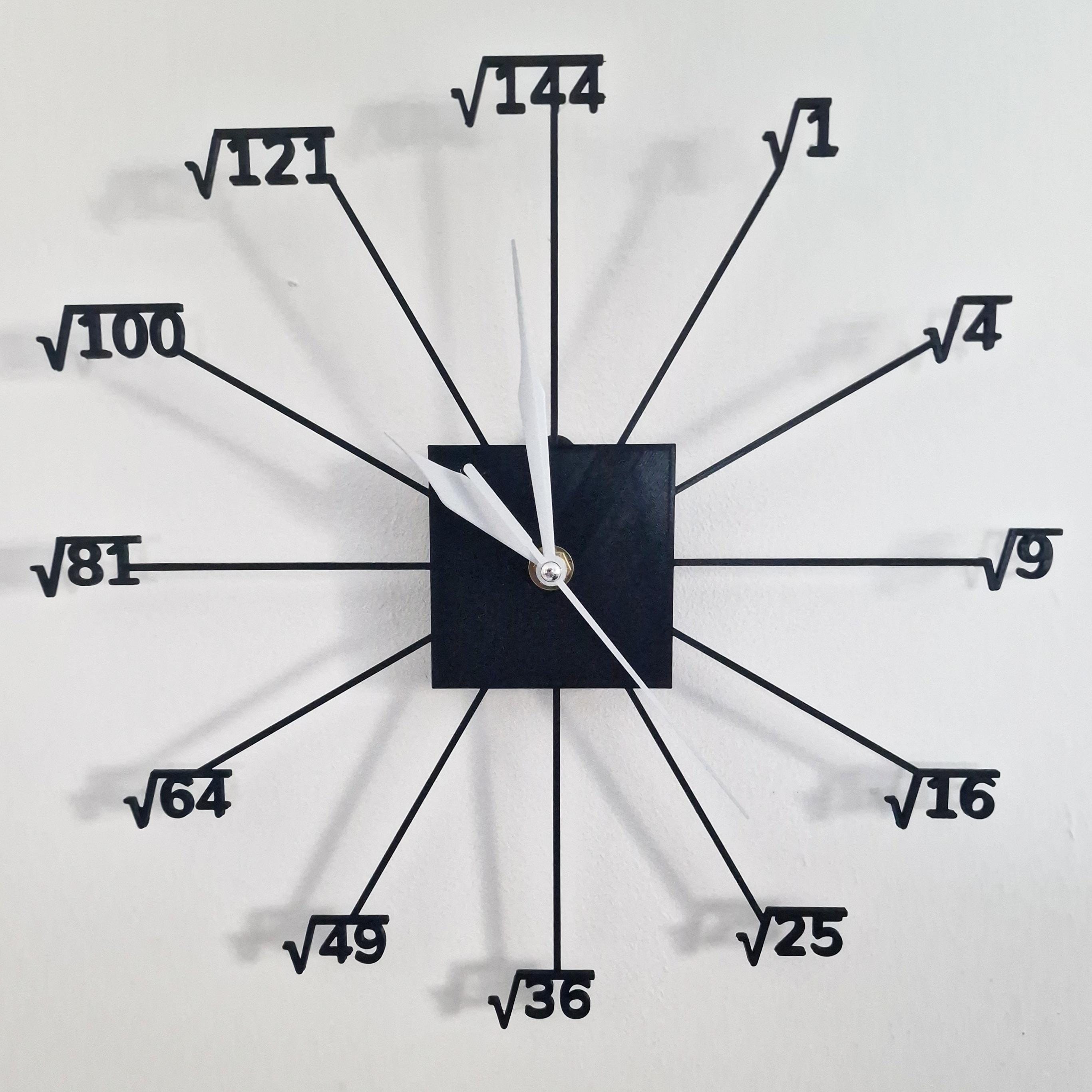 Square Roots Clock Sqrt Clock √ 3D Printed Wall Clock Art Maths ...