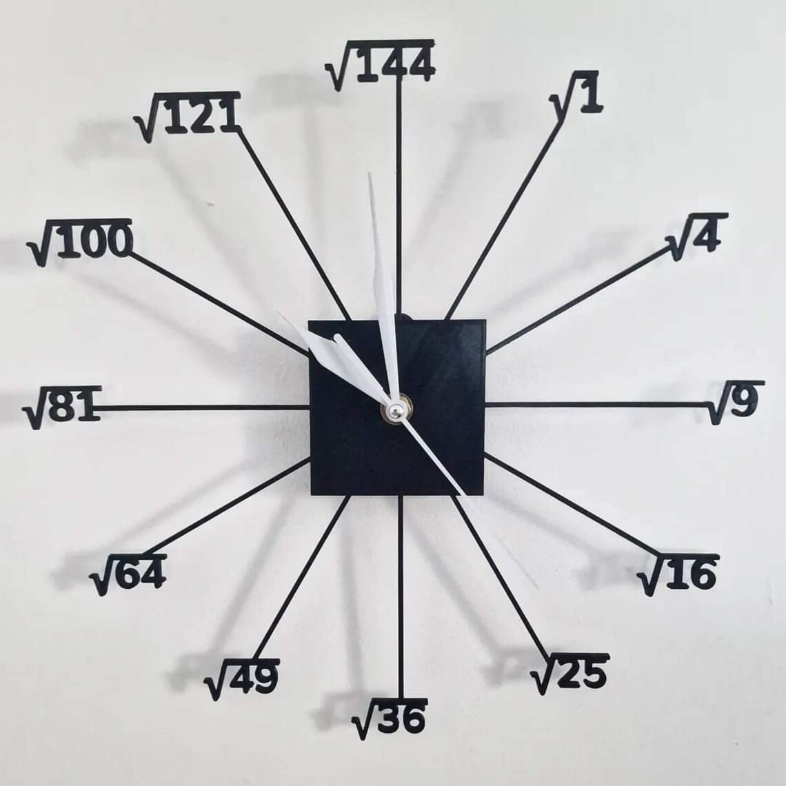 Square Roots Clock Sqrt Clock √ 3D Printed Wall Clock Art Maths ...