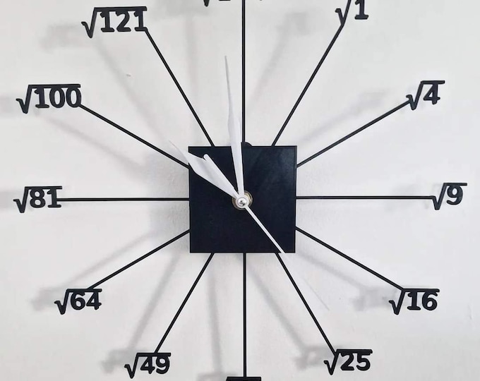 Square Roots Clock Sqrt Clock √ 3D Printed Wall Clock Art Maths ...