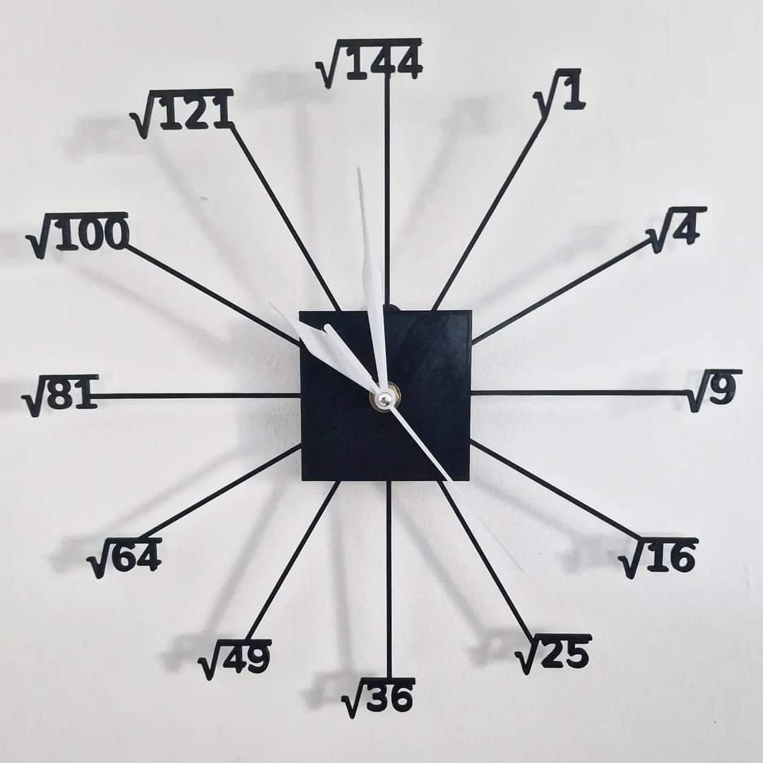 Square Roots Clock Sqrt Clock √ 3D Printed Wall Clock Art Maths ...
