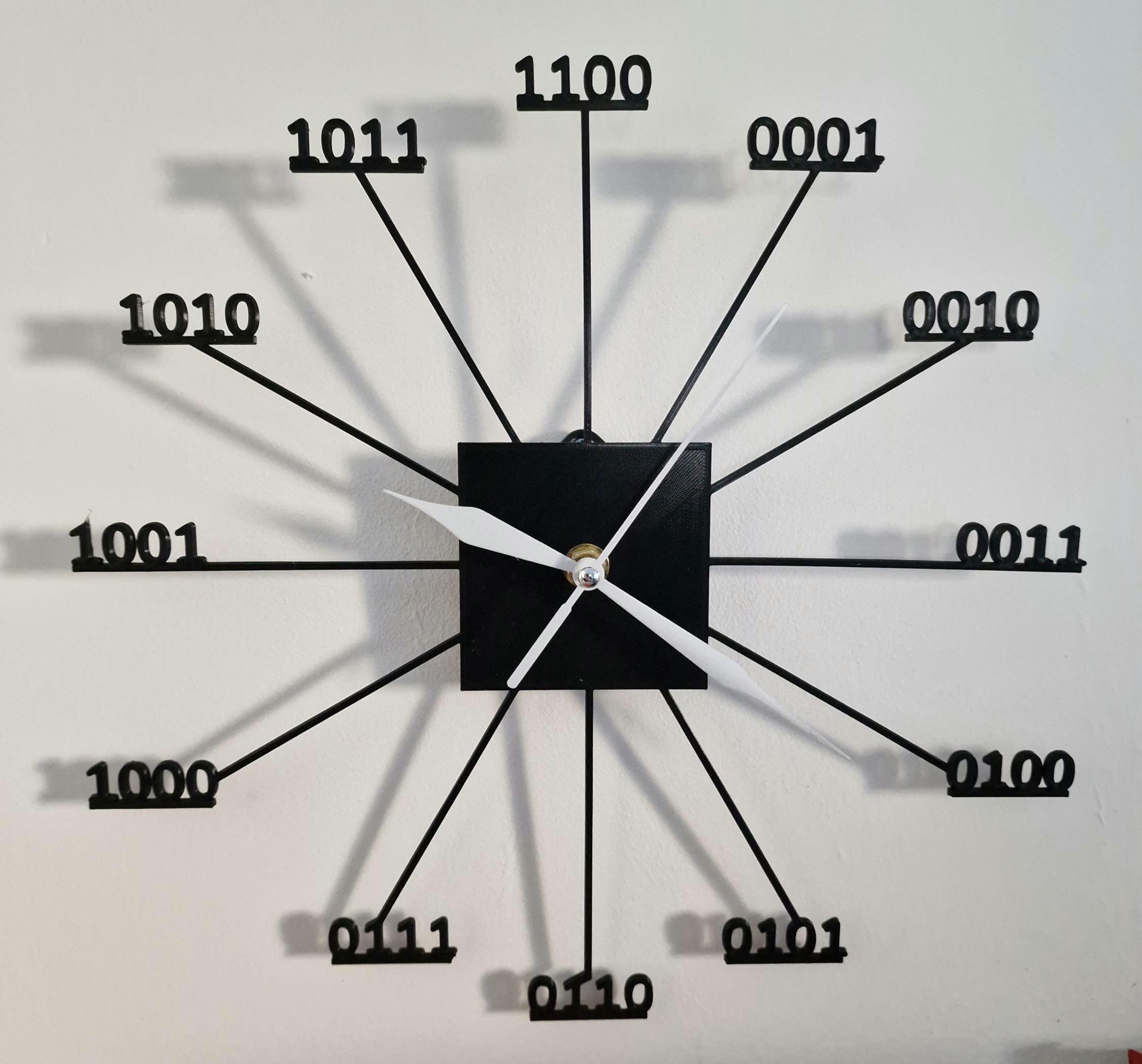 Binary Numbers Clock IT and PC Code Clock 3D Printed Wall Clock - Etsy