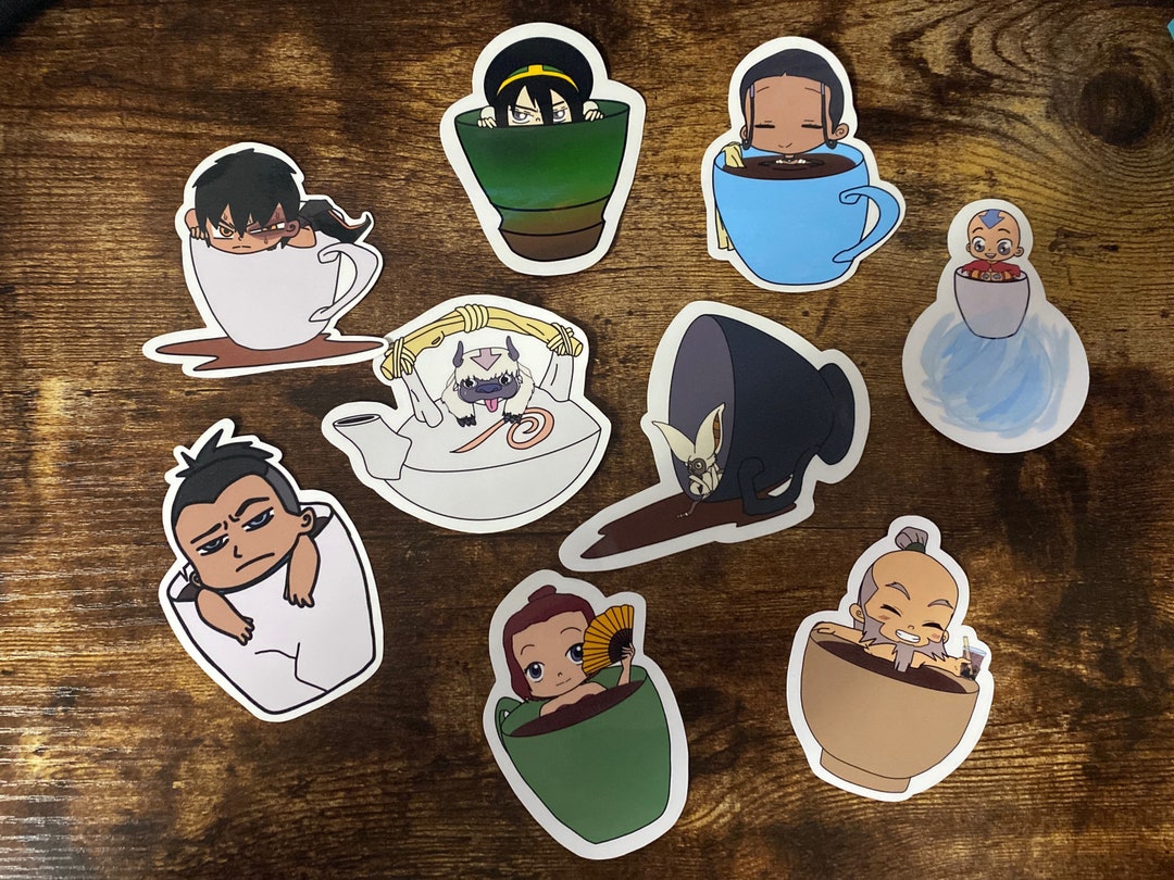 Atla Tea Time Cup Character Stickers Tea Decals for Men - Etsy