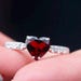Real and Genuine 5x5 Heart Shape Garnet and Moissanite Valentine Ring ...