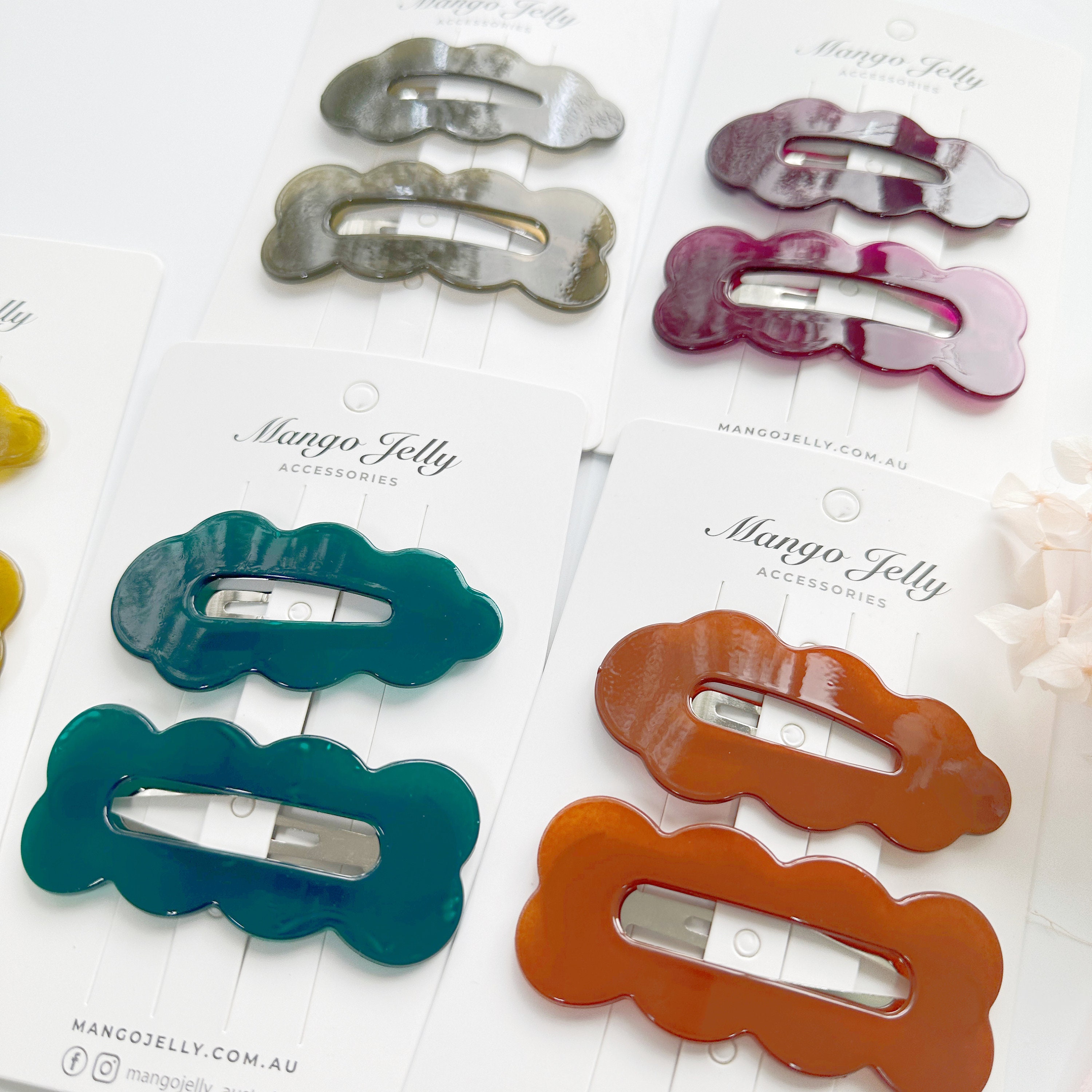 Cloud Hair Clips: Acrylic Snap Barrettes - Autumn Style (2 Pieces) - Etsy