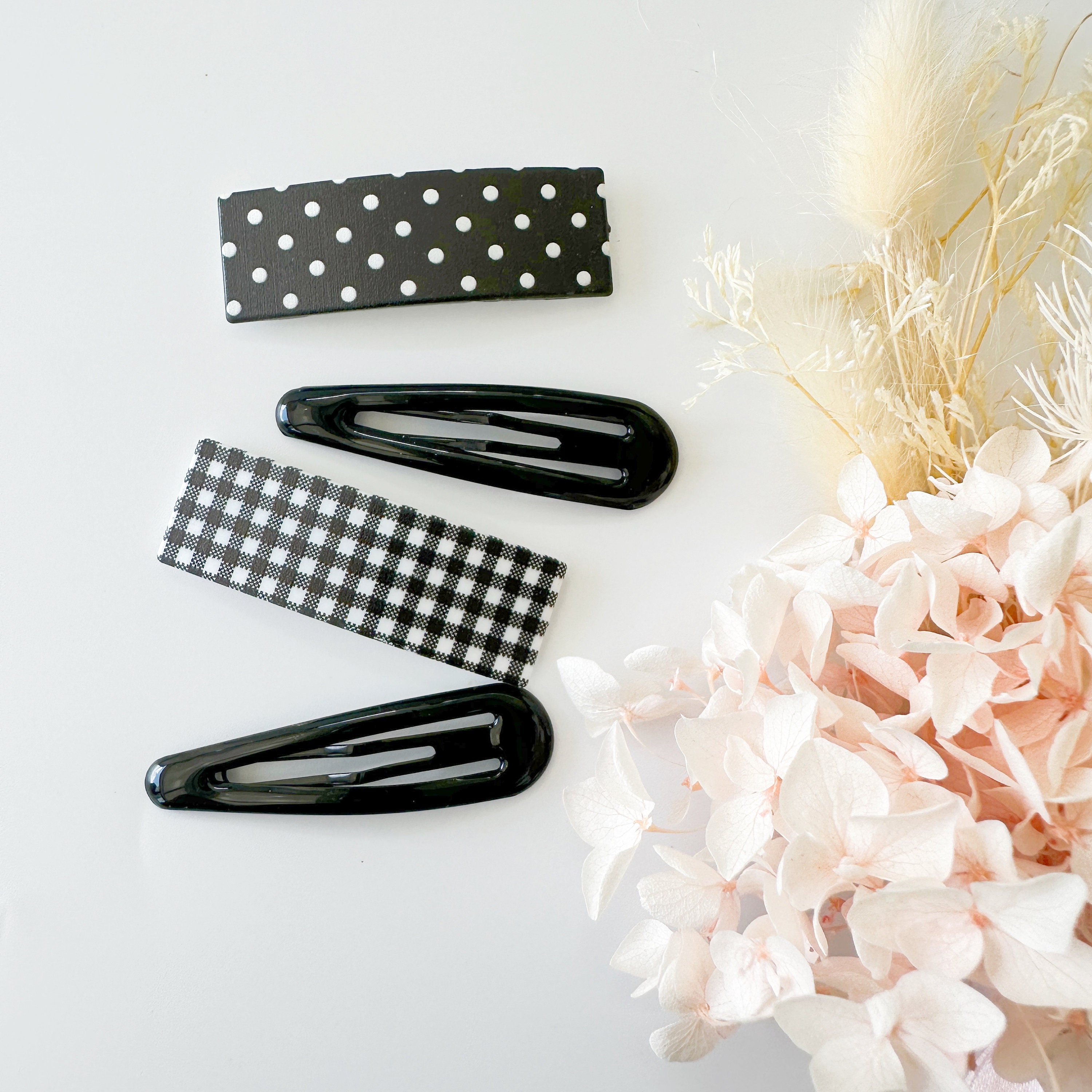 Large Snaps Clips With Gel Coated & Acrylic Printed Covered |4 Pieces ...
