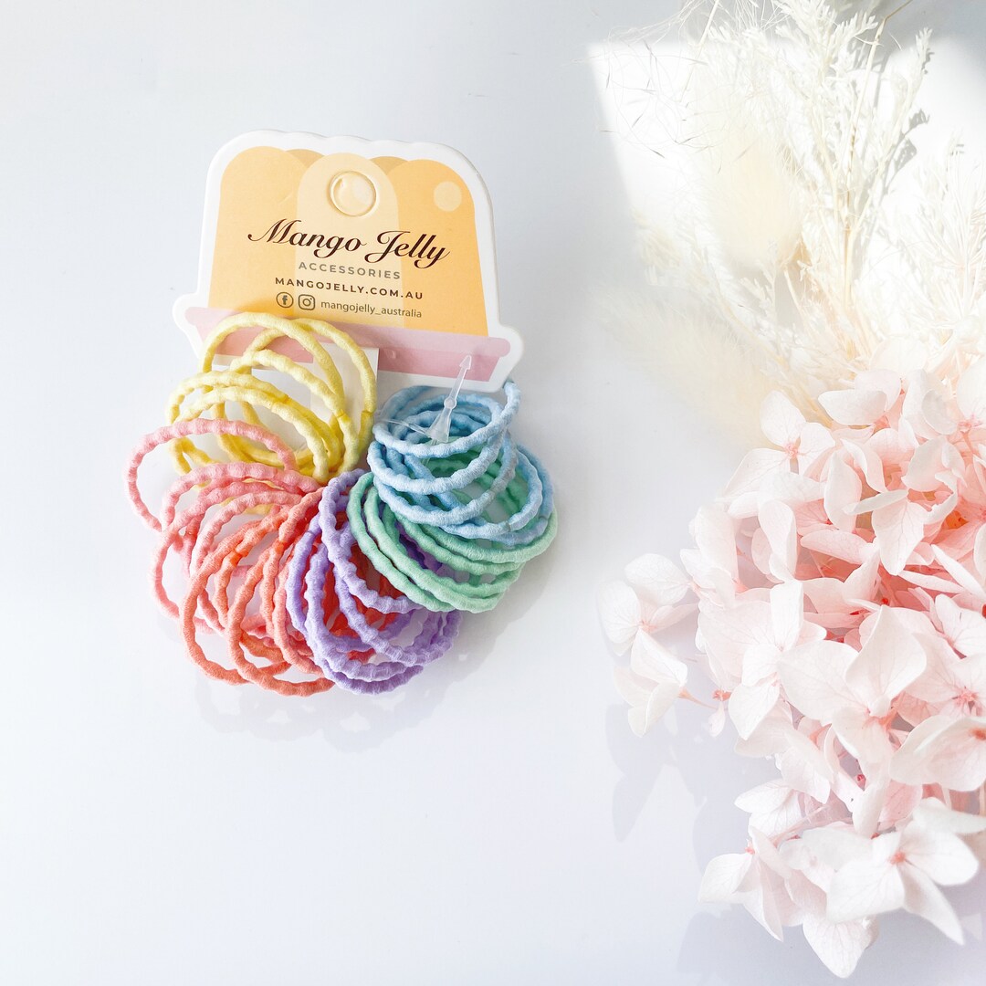 Colorful Kids Hair Ties: Spring Summer Collection, Metal Free - Etsy