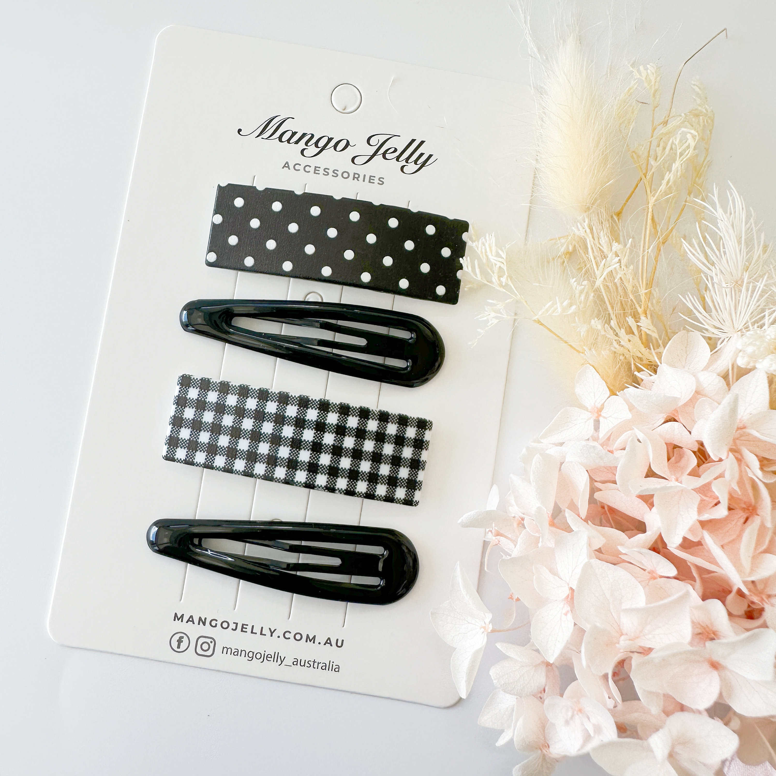 Large Snaps Clips With Gel Coated & Acrylic Printed Covered |4 Pieces ...