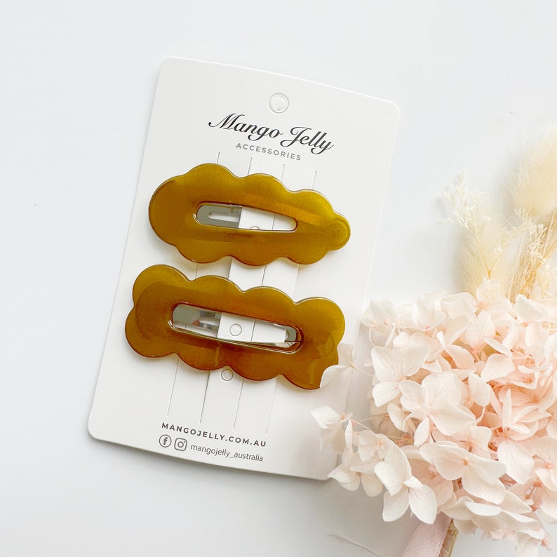 Cloud Hair Clips: Acrylic Snap Barrettes - Autumn Style (2 Pieces) - Etsy