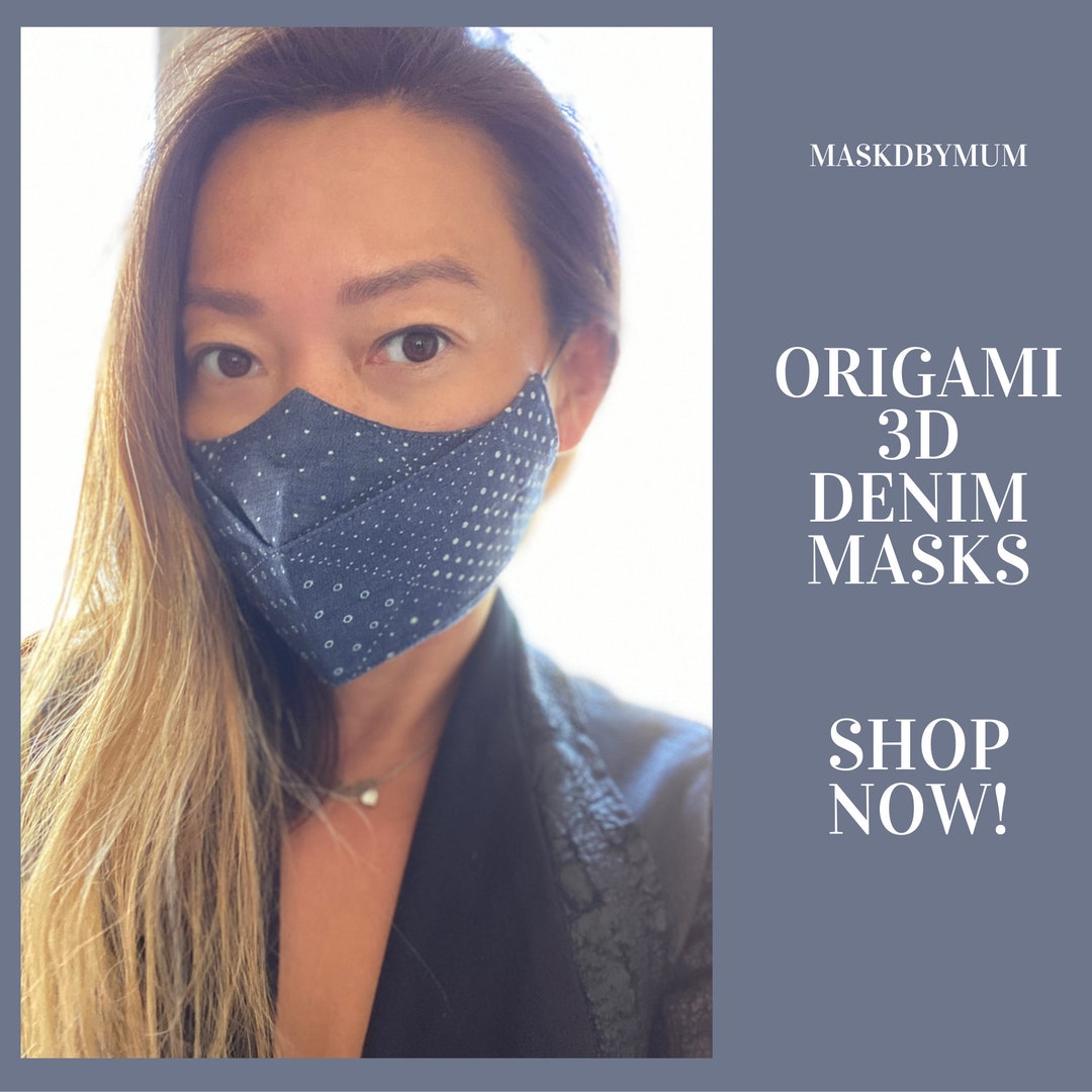 DENIM ORIGAMI 3D Mask, Reusable Face Mask, Cotton Face Mask Australia ...